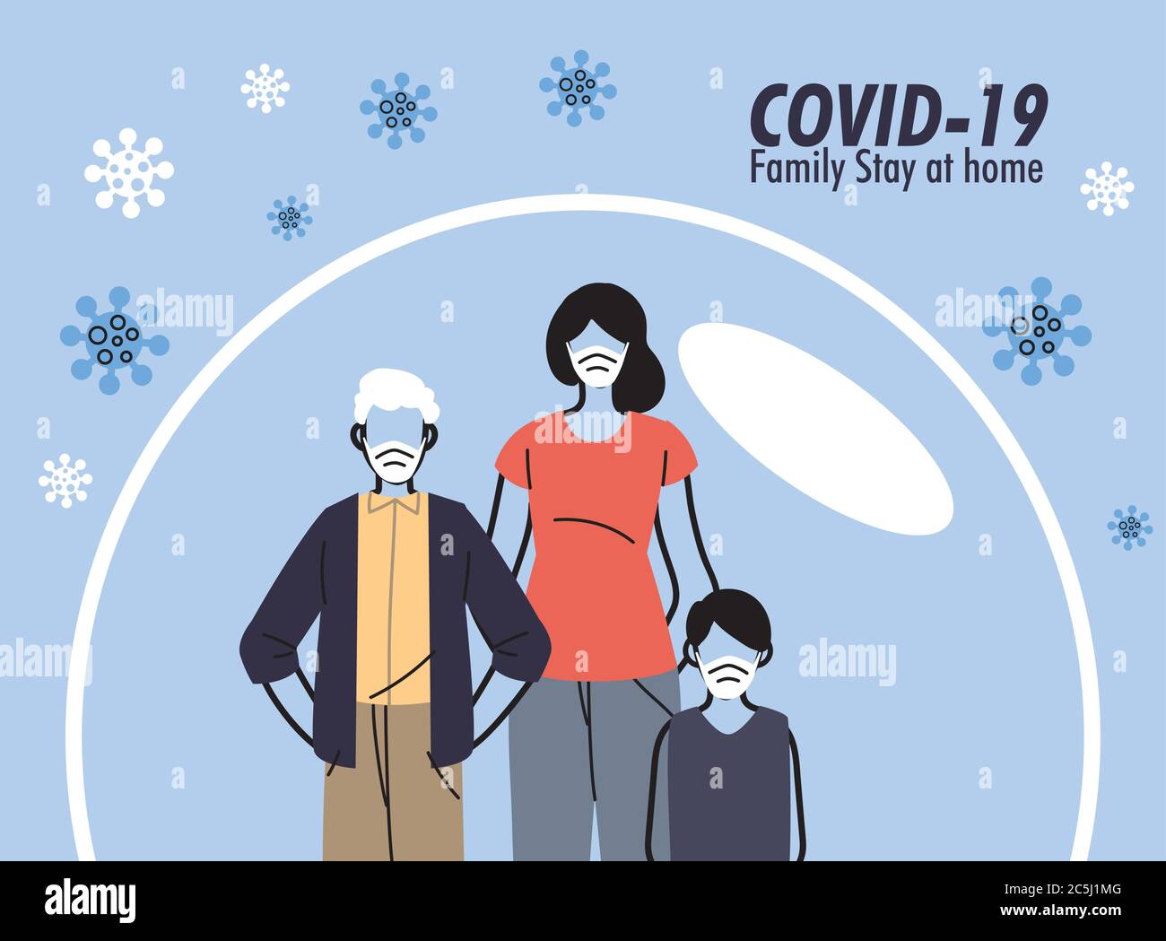 protection bubble for family care vector illustration desing Stock ...