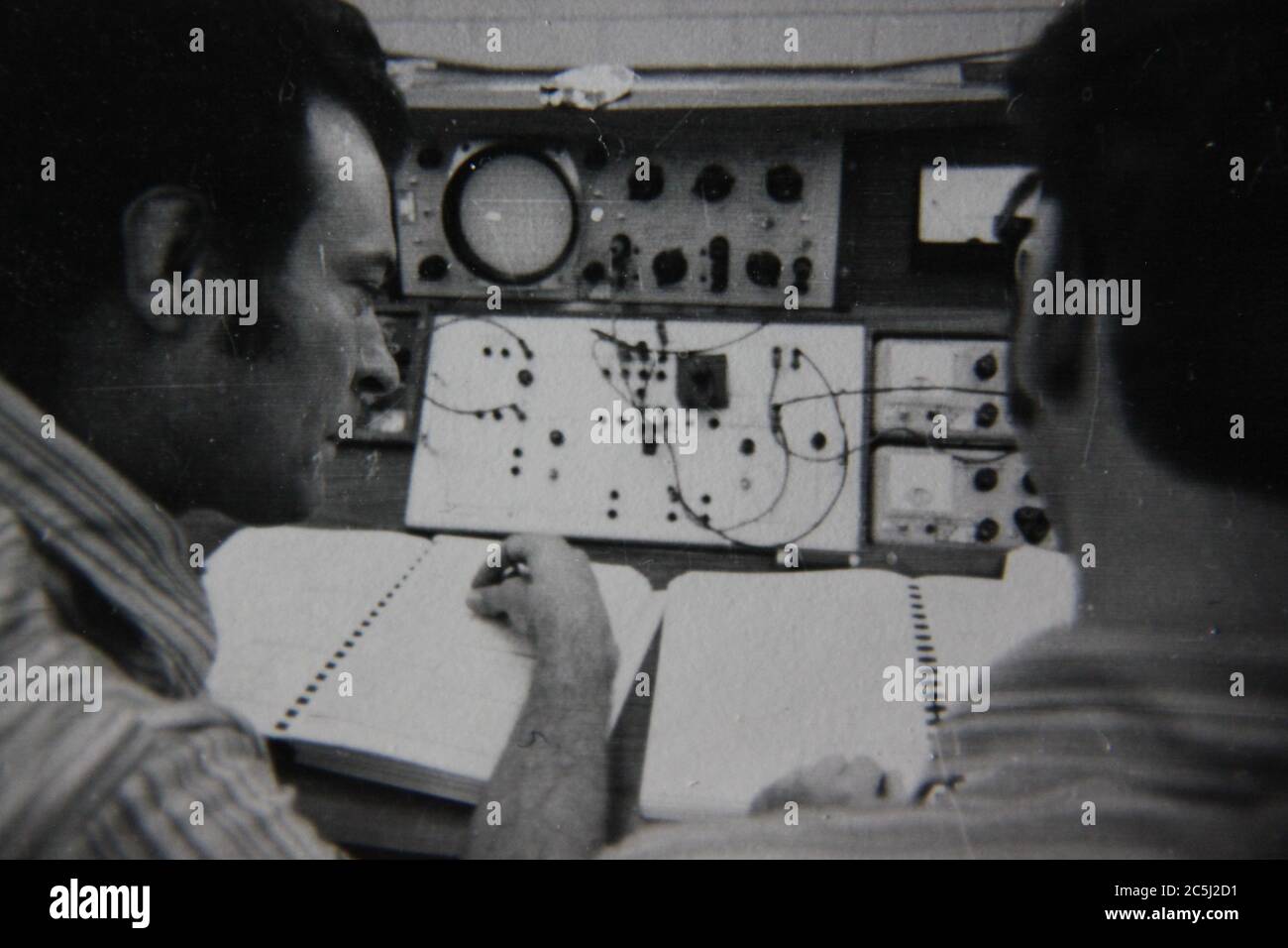 Fine 70s vintage black and white lifestyle photography of engineers ...