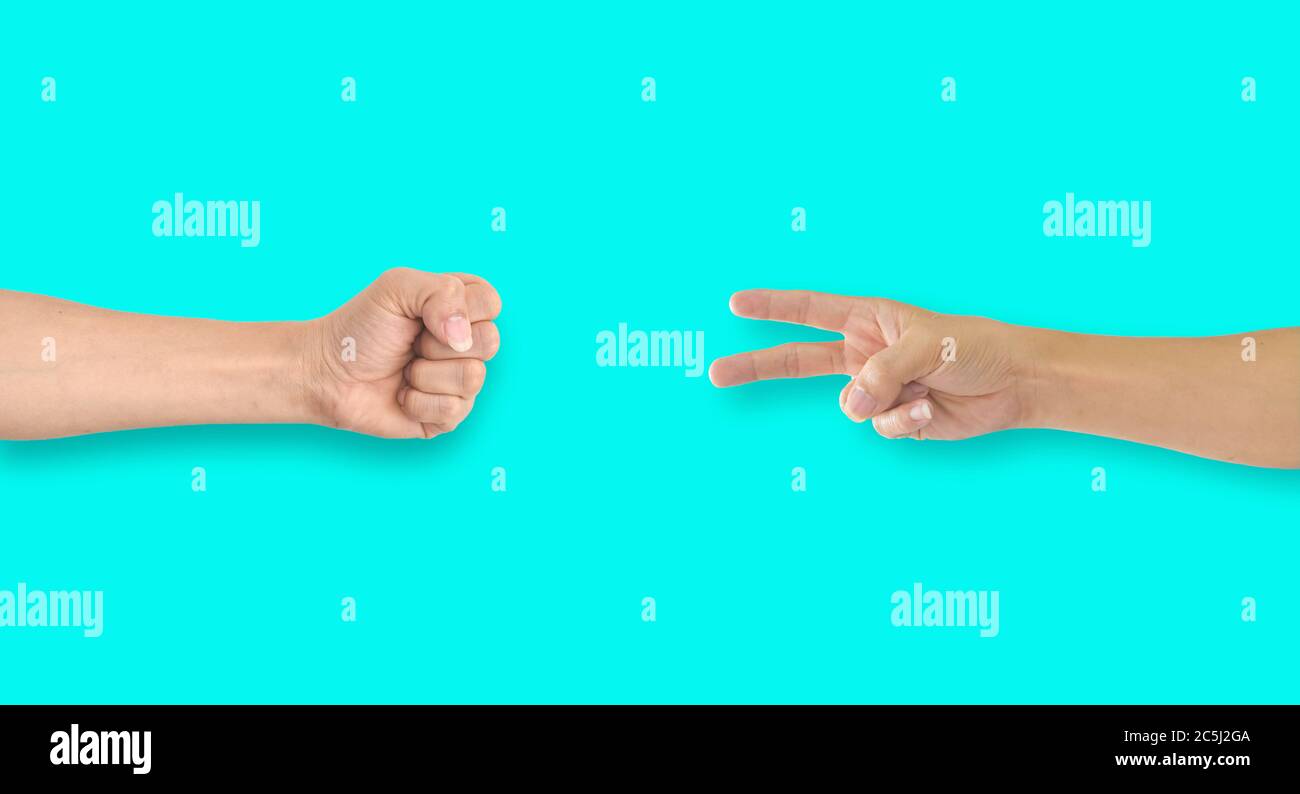 Hands rock paper scissors hi-res stock photography and images - Alamy