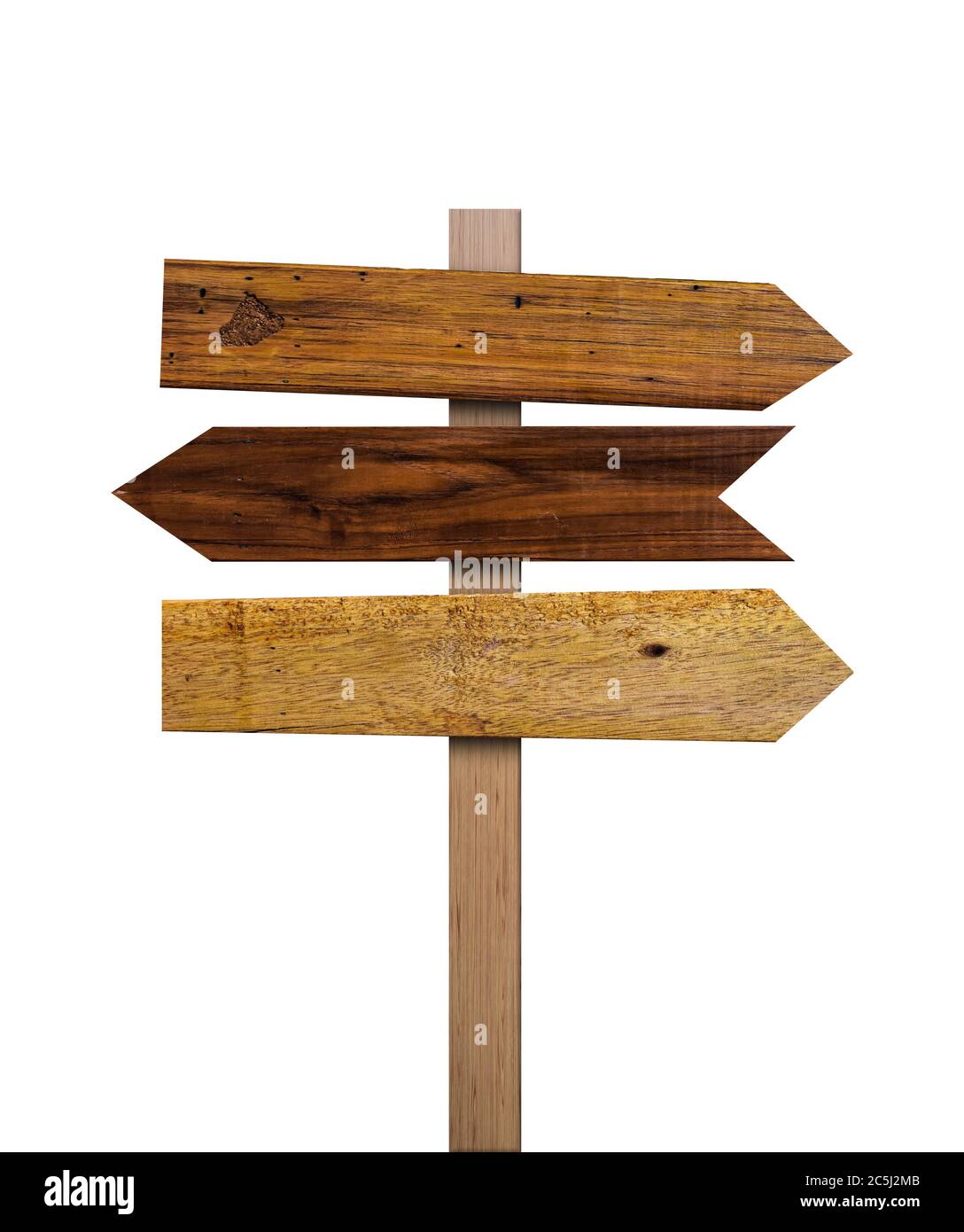 Old various wooden sign isolated on white background. Object with ...