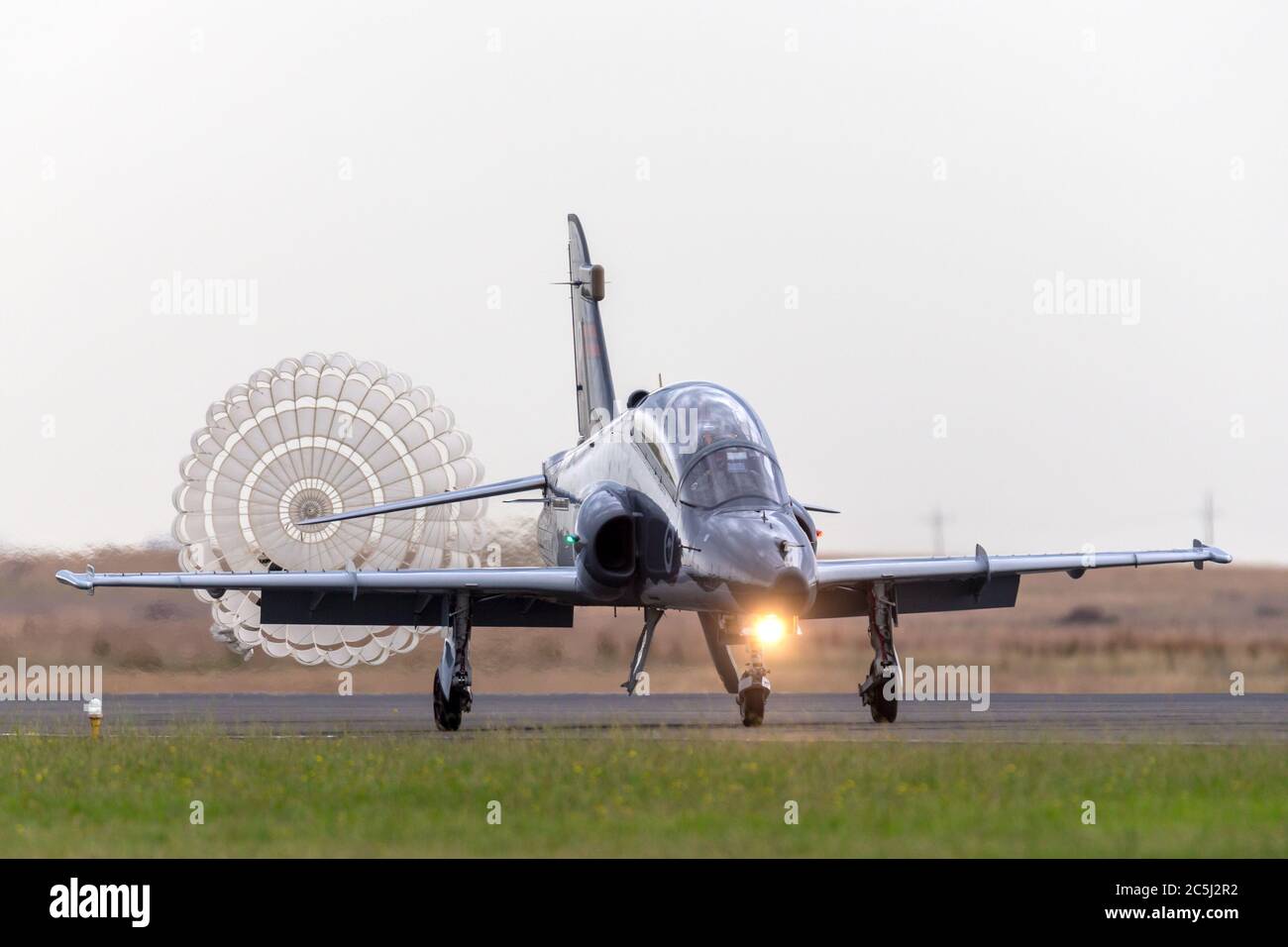 Royal Australian Air Force (RAAF) BAE Hawk 127 aircraft landing with ...