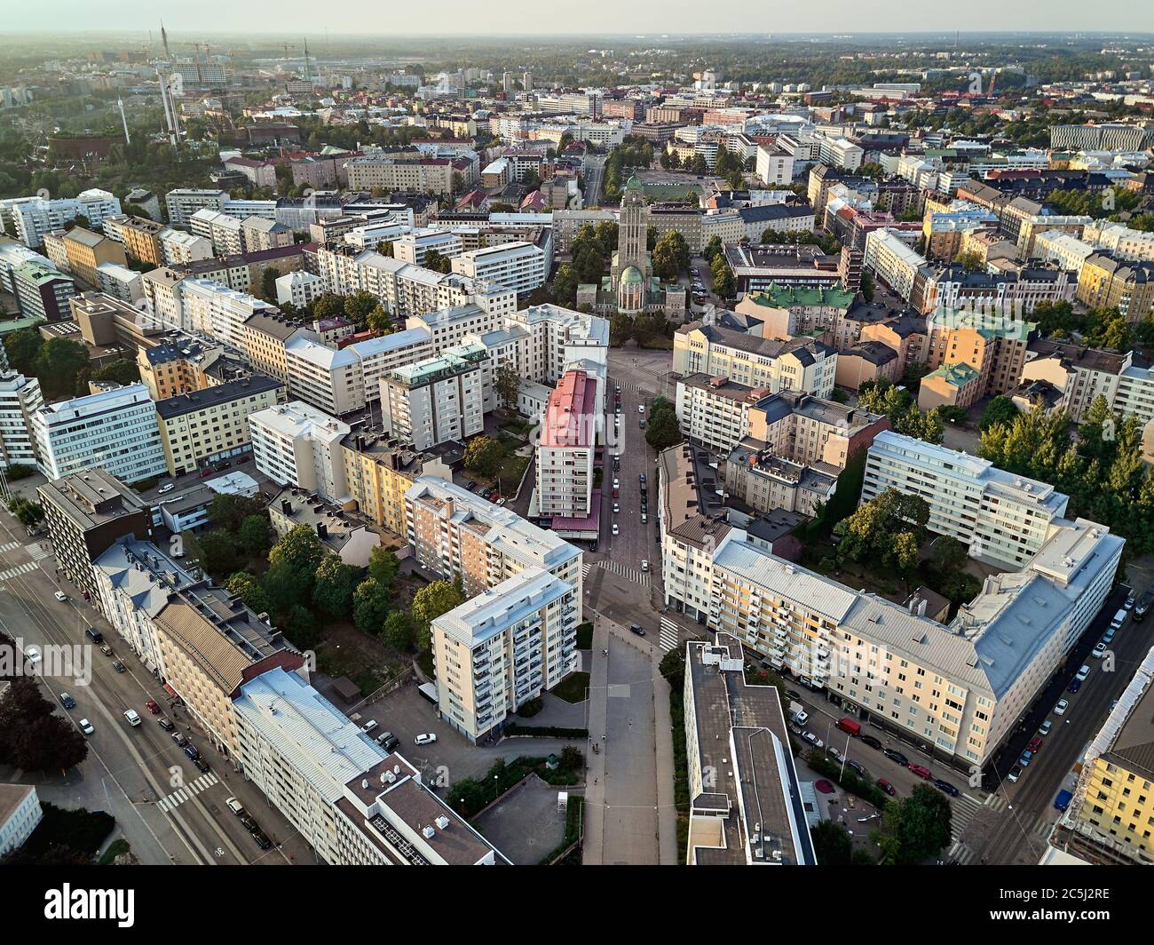 Aerial view of Kallio district in Helsinki, Finland Stock Photo - Alamy