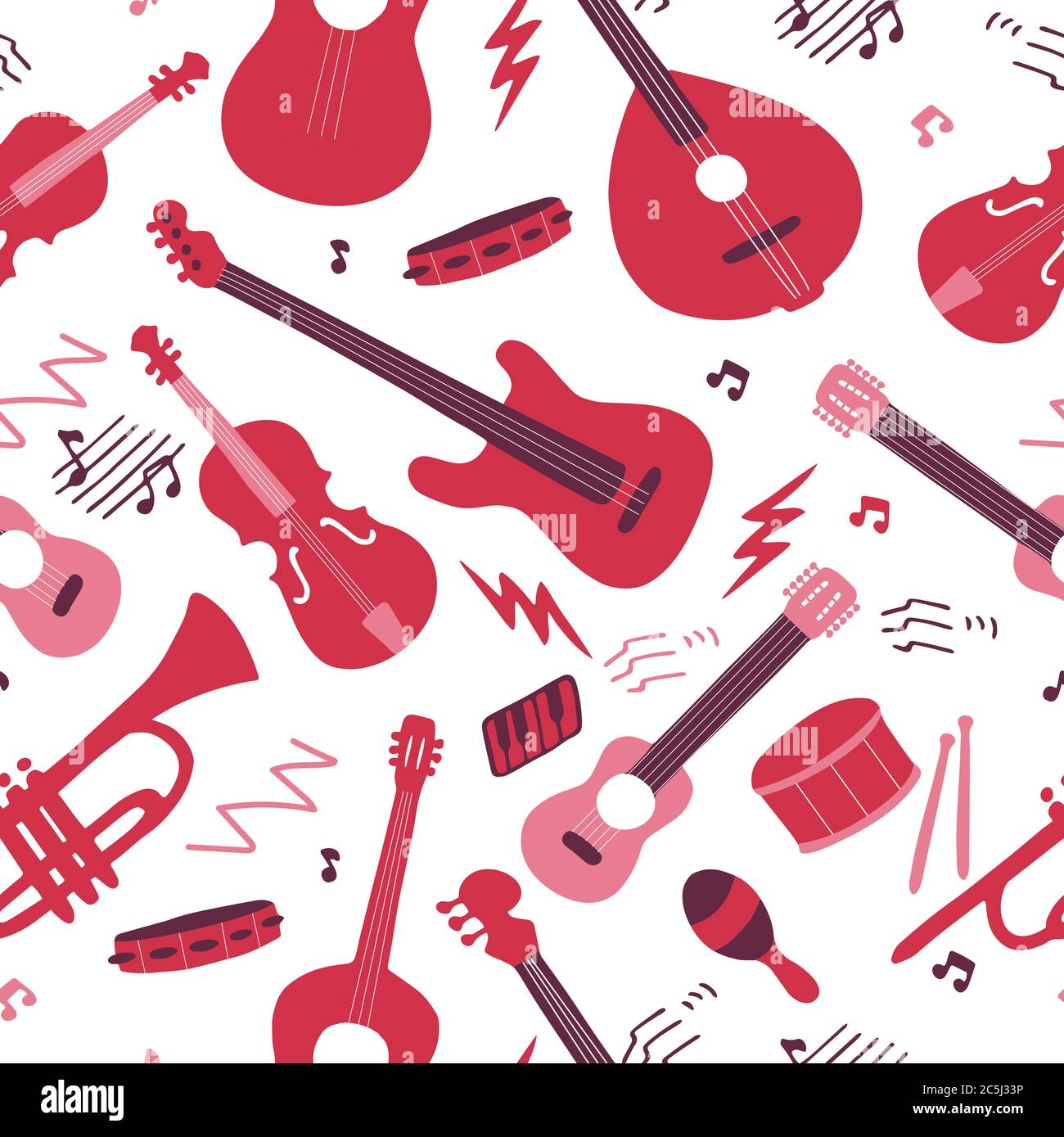 Bright seamless wallpaper. Musical texture for print and digital ...