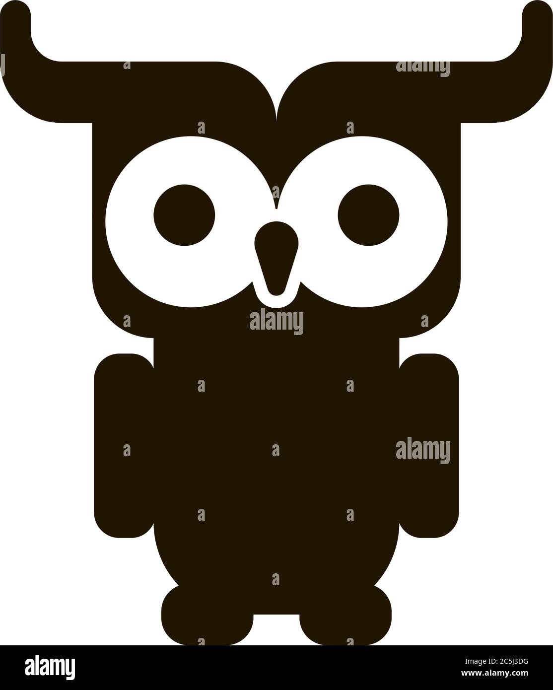 Owl bird icon in trendy flat style isolated. Illustration eps 10 Stock ...