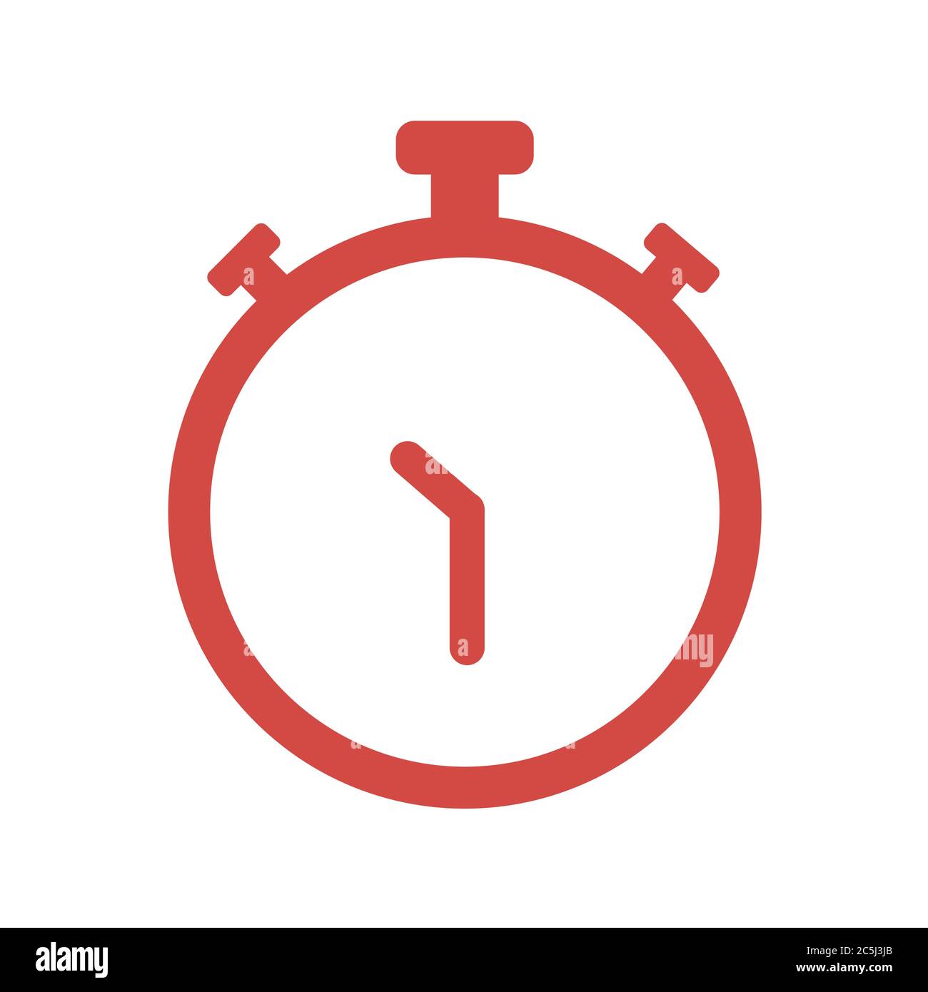 Red stopwatch icon on white background. Vector illustration in trendy ...