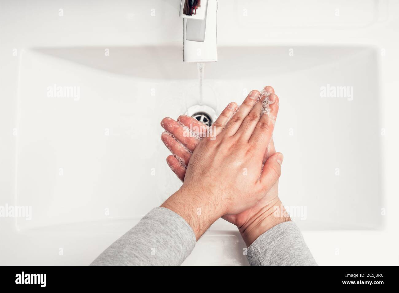 Coronavirus. Proper washing and handling of hands. Liquid antibacterial ...