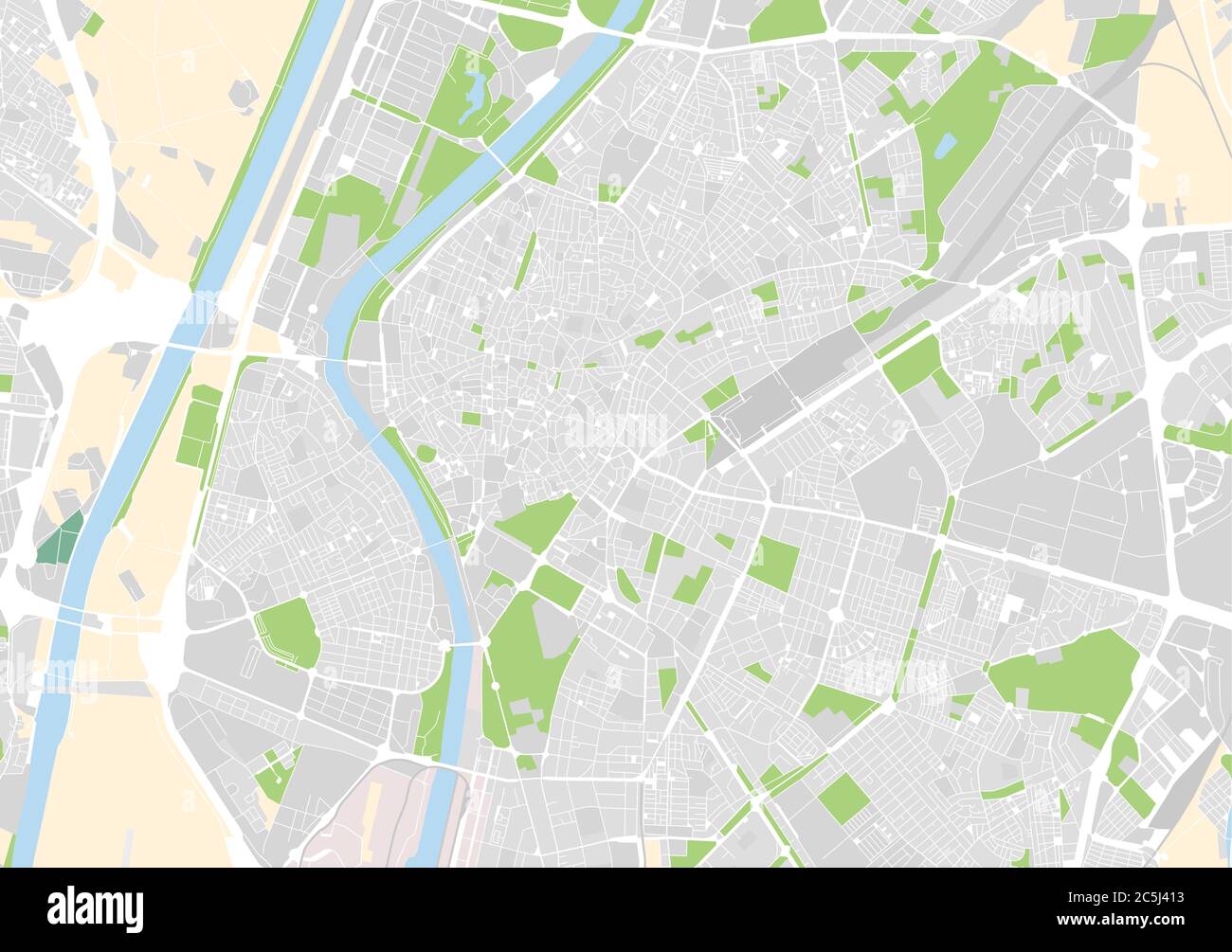 vector city map of Sevilla, Spain Stock Vector Image & Art - Alamy