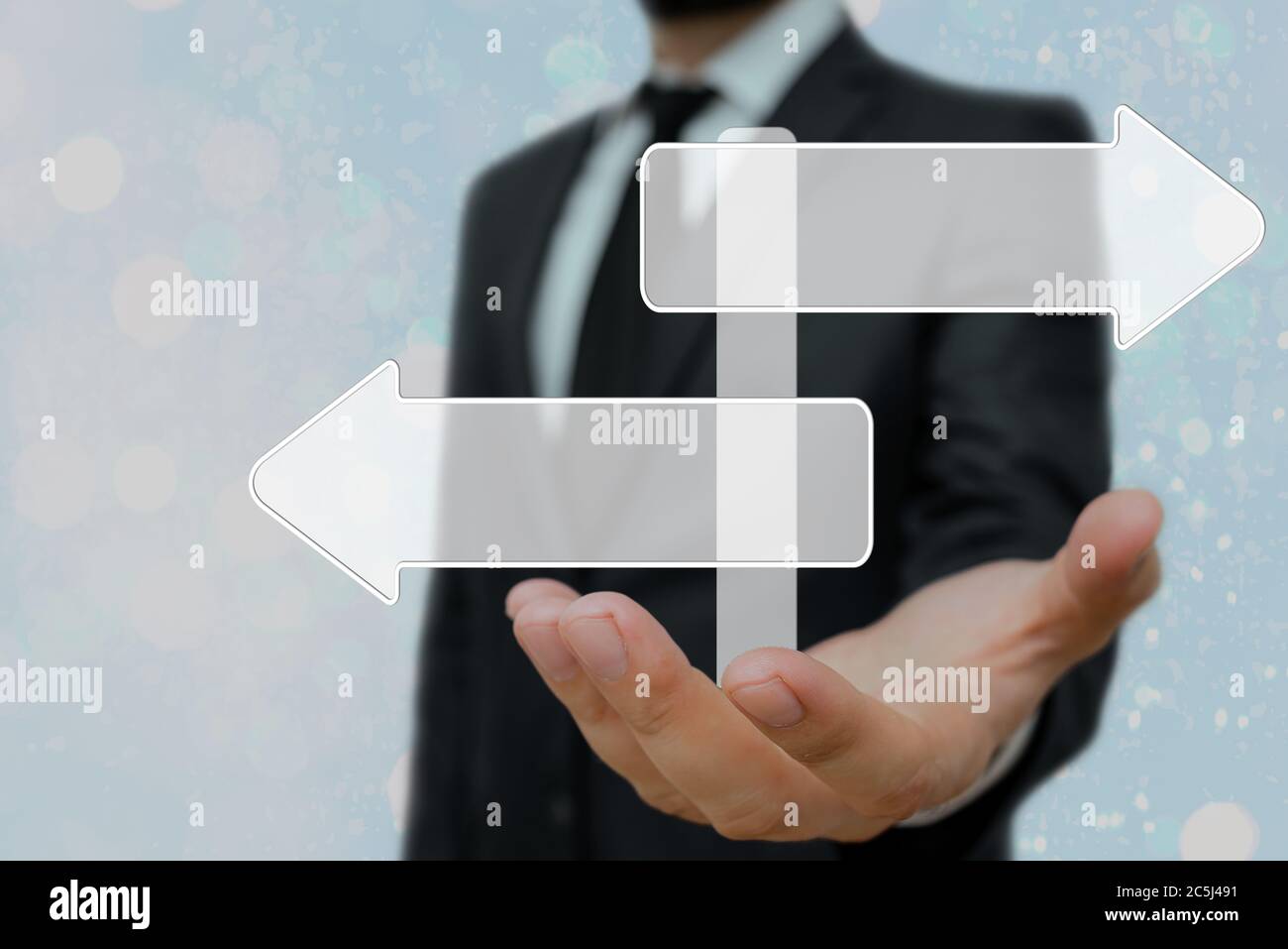 Competitiveness Symbol In Diverging Opposite Views Business Choice ...