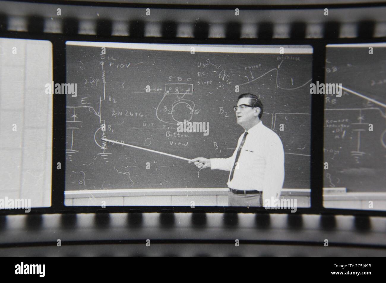 Fine 70s vintage contact print black and white photography of a teacher ...