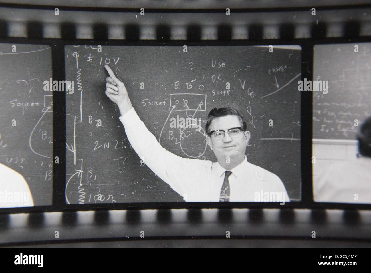 Fine 70s vintage contact print black and white photography of a teacher ...
