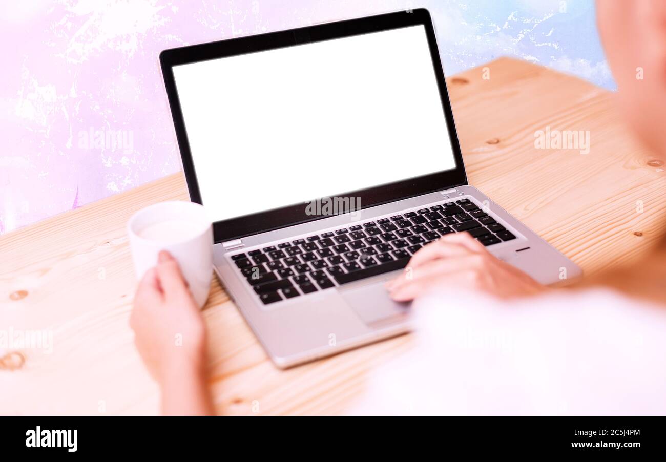 Modern Gadgets With White Display Screen Under Colorful Bokeh ...