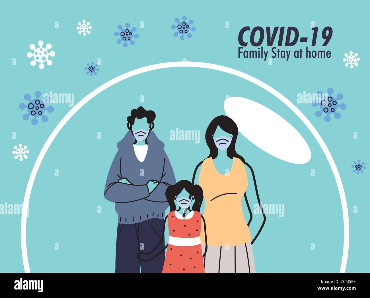 protection bubble for family care vector illustration desing Stock ...