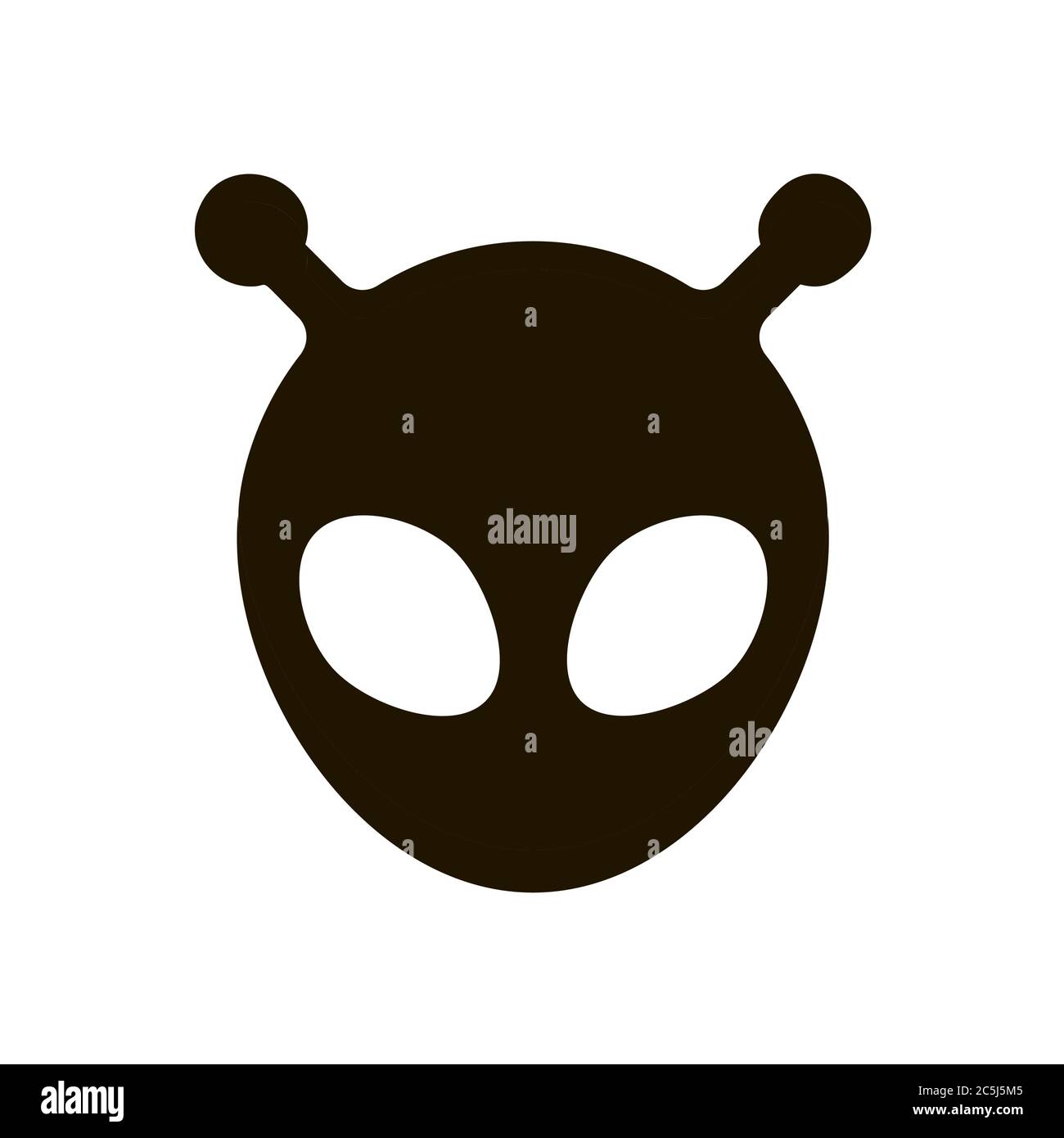 Alien head with horns icon in trendy flat style isolated. Eps 10 Stock ...