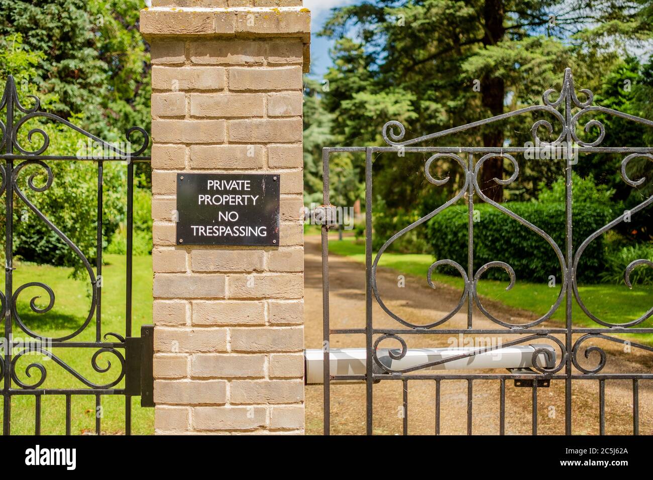 Detailed view of a large Private Property sign seen attached to the ...