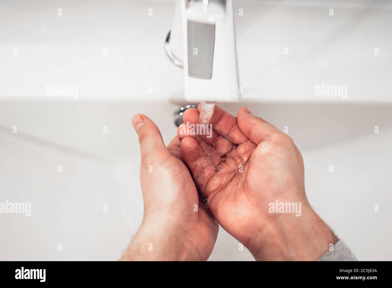 Coronavirus. Proper washing and handling of hands. Liquid antibacterial ...