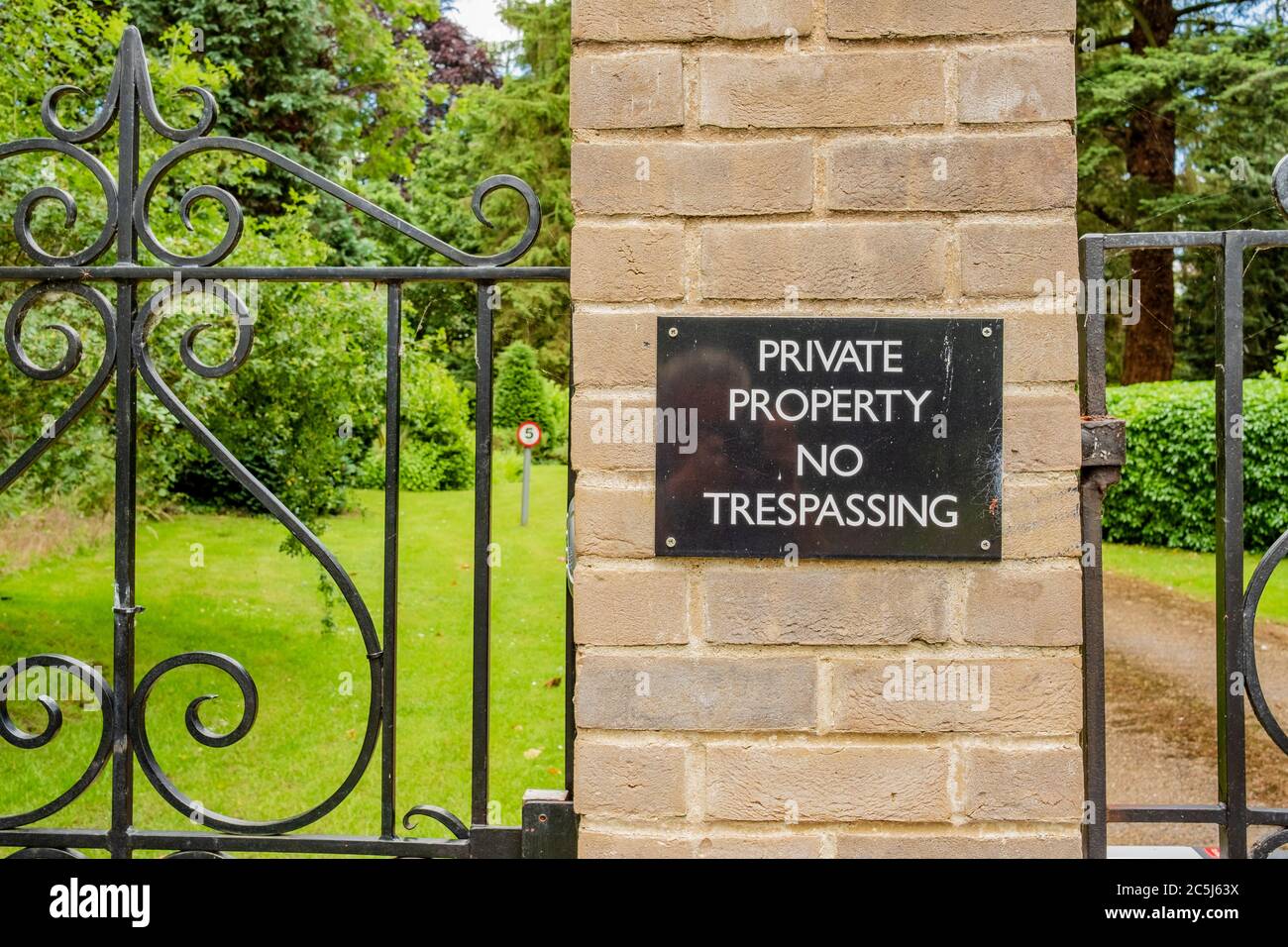 Detailed view of a large Private Property sign seen attached to the ...