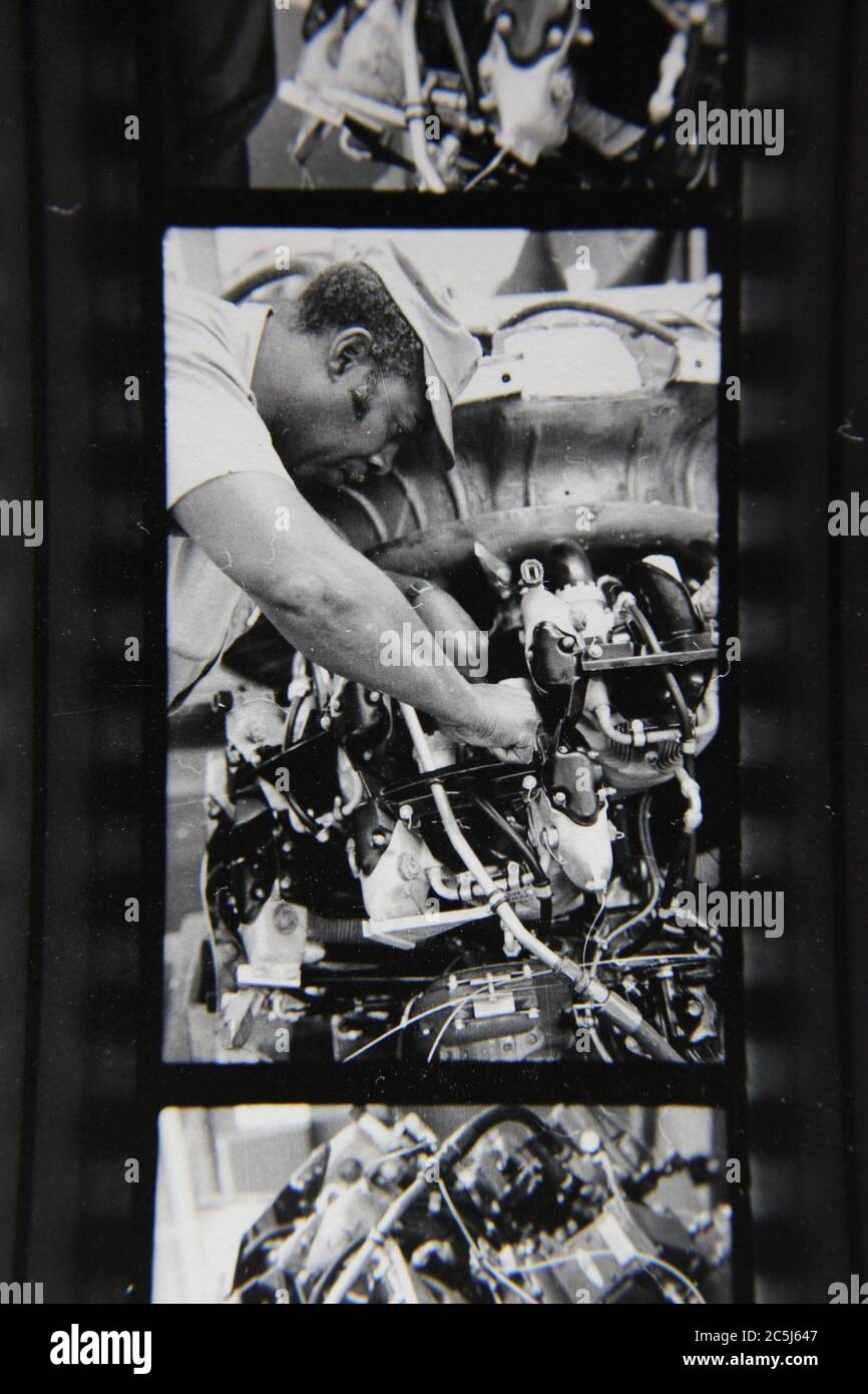 Fine 70s vintage contact print black and white photography of a man ...