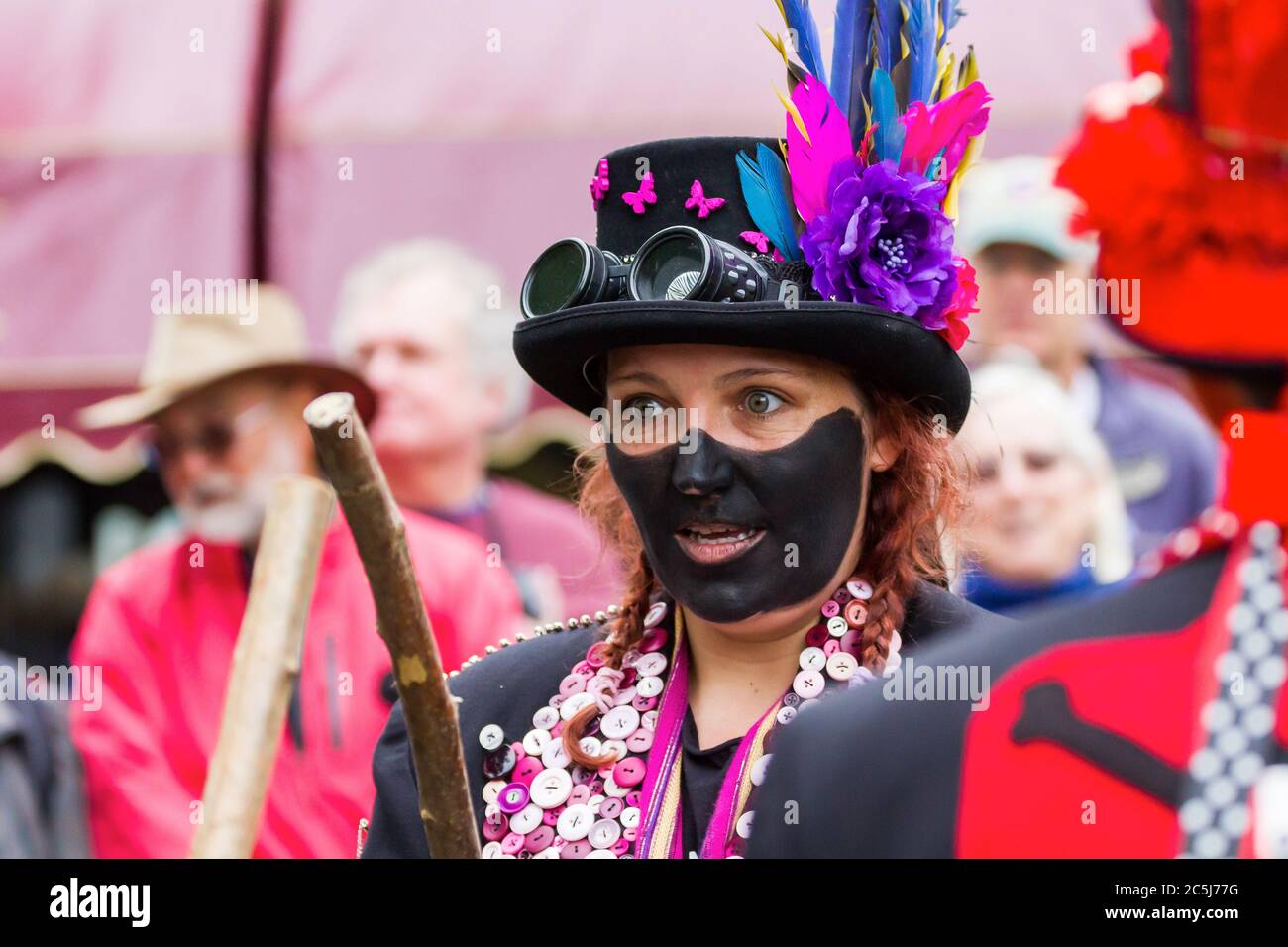 Black pig Morris dancers at Bakewell Stock Photo - Alamy
