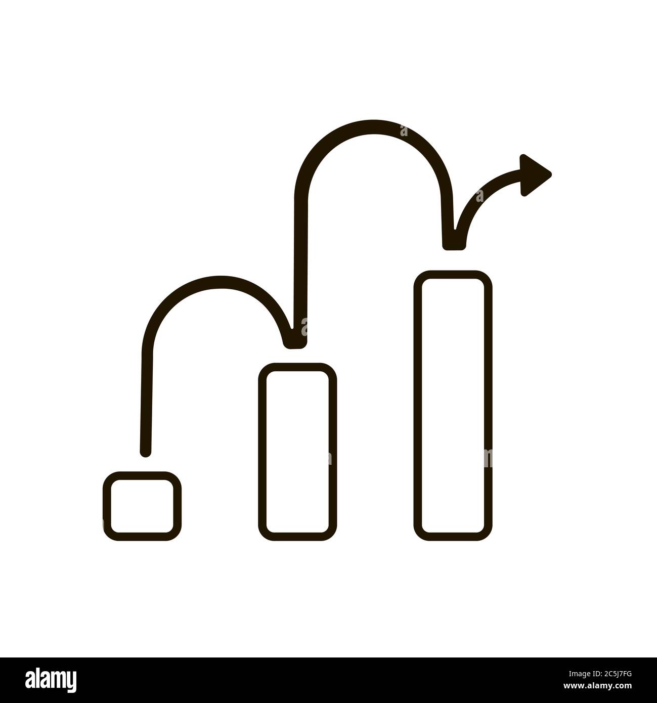 Profit chart icon in trendy flat style isolated on white background ...