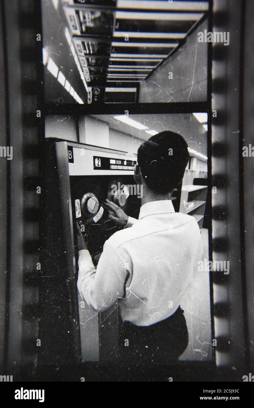 Fine 70s vintage contact print black and white photography of a man ...