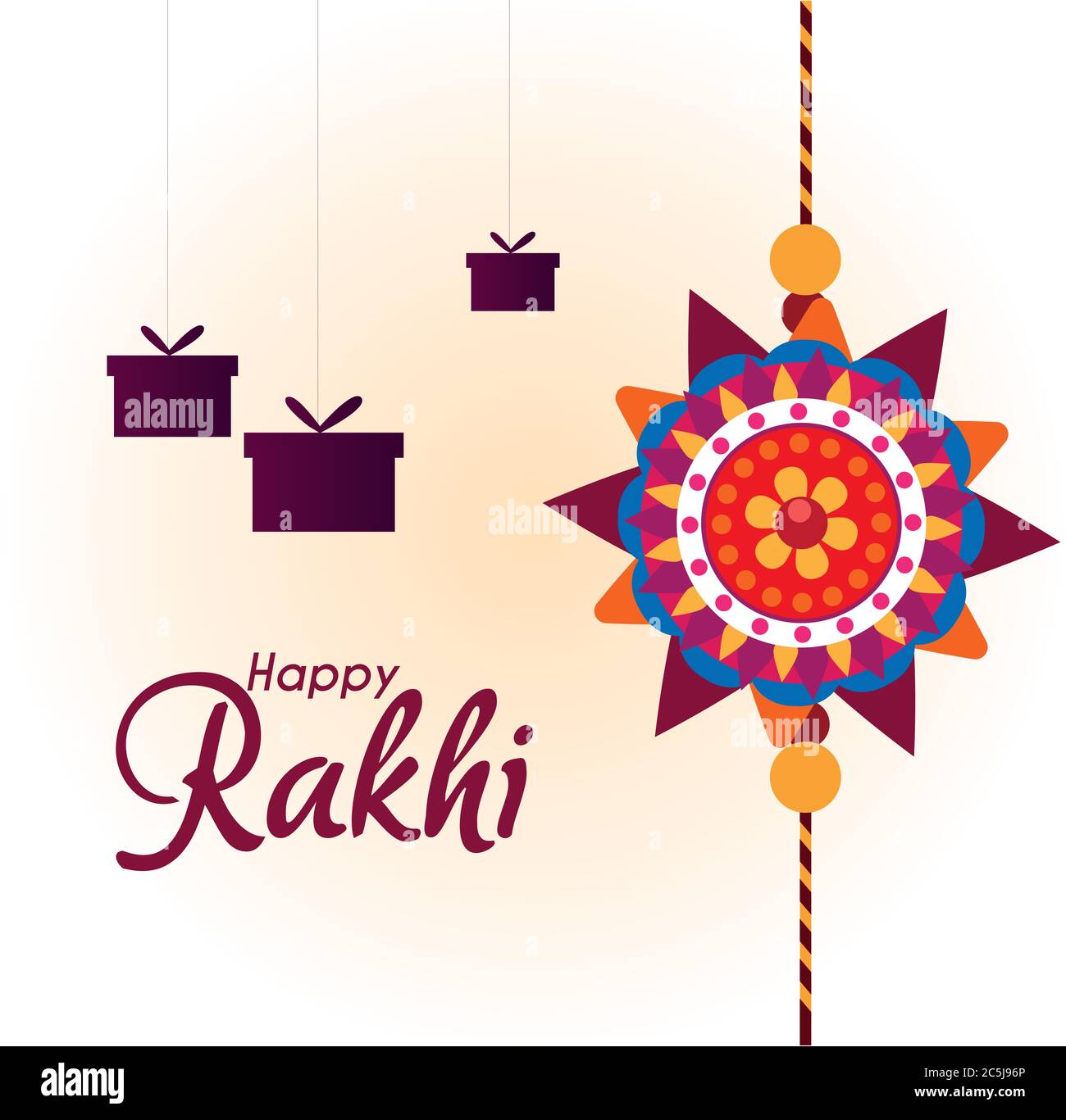 rakhi happy gifts festival Raksha vector illustration desing Stock ...