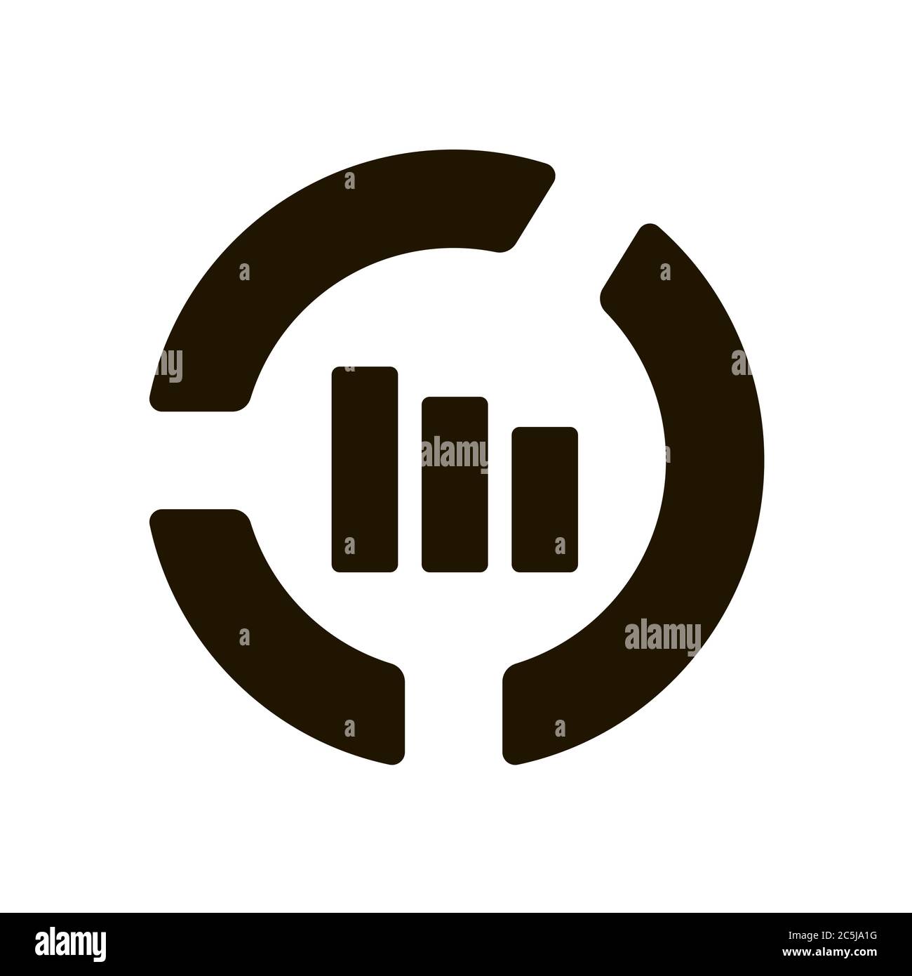 Growth chart icon on white background. EPS 10. Vector illustration ...