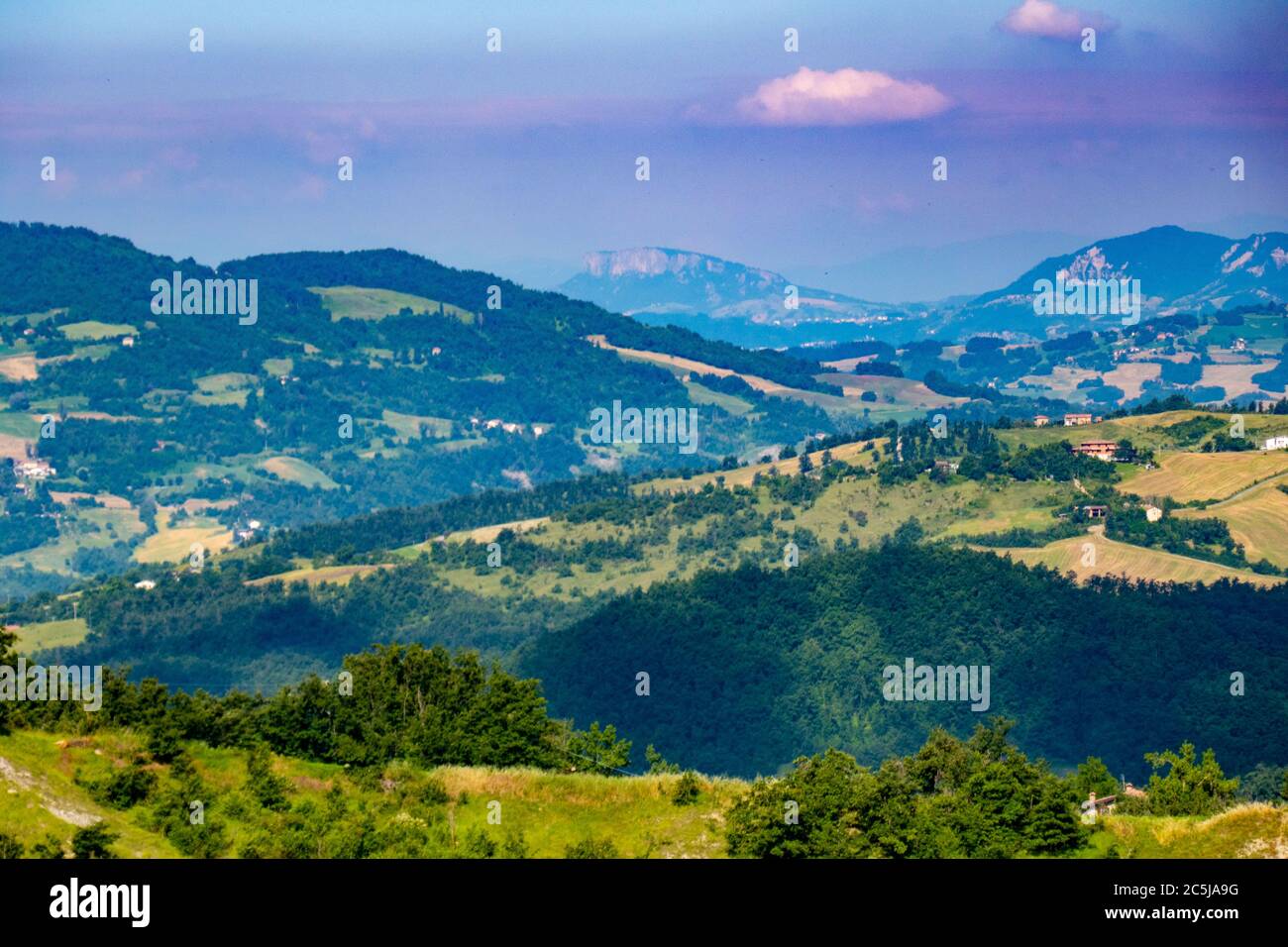 Italian Appennini mountains landscape, Serramazzoni, Emilia Romagna ...