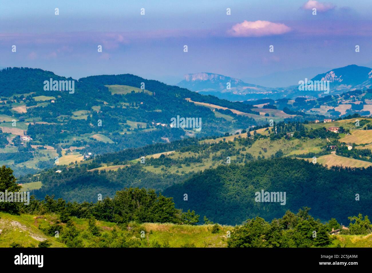 Italian Appennini mountains landscape, Serramazzoni, Emilia Romagna ...