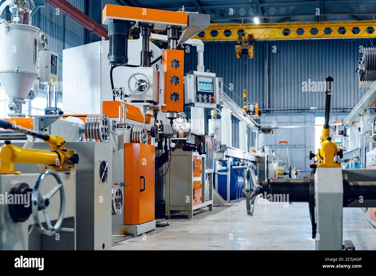 Inside the new factory manufacturing electrical cable. Cable production ...