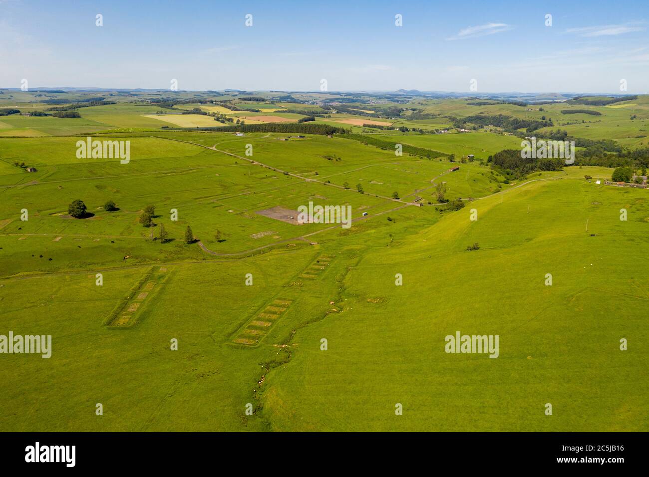 Aerial view of Stobs Camp, a former military and internment camp ...