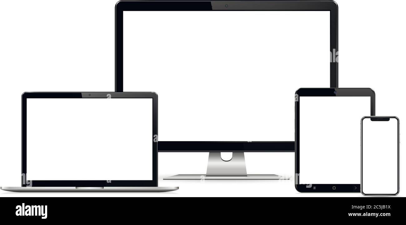 Responsive web design computer display with laptop and tablet pc with mobile phone Stock Vector ...