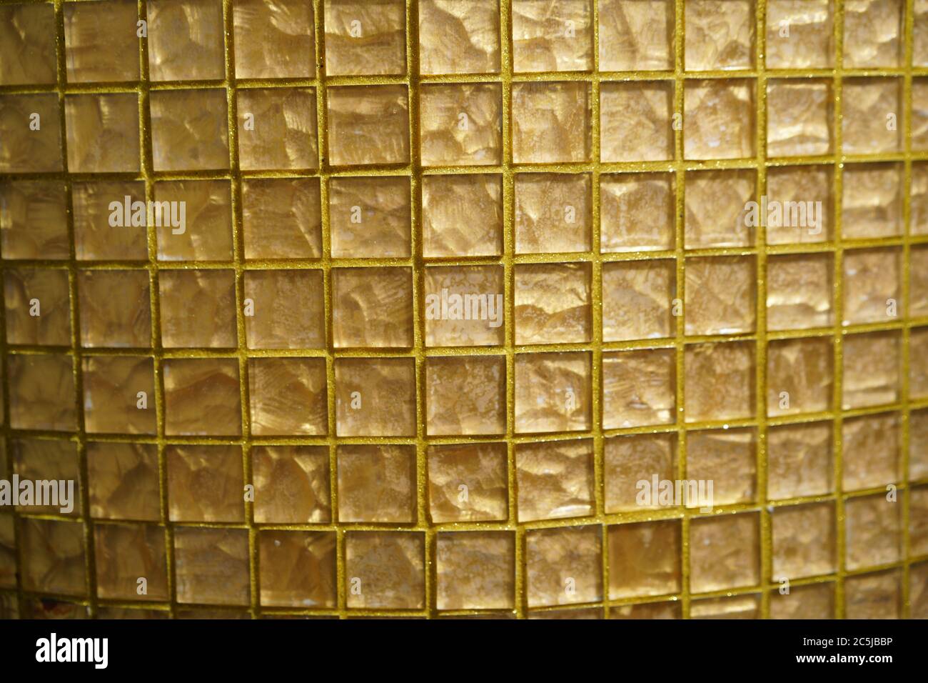 Golden glass checkered texture or abstract geometric mesh pattern or ...