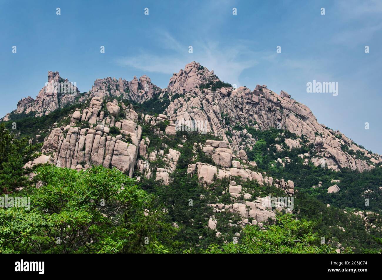 The rocky summits of Mount lao in the city of Qingdao China in Shandong ...