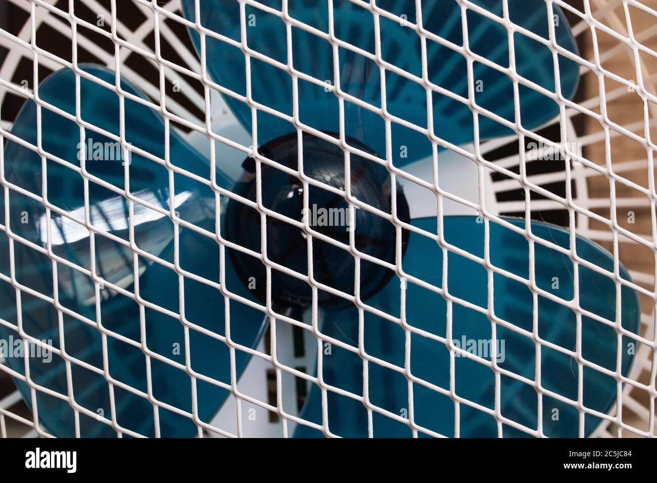 Blue fan blades close up, background or texture Stock Photo - Alamy