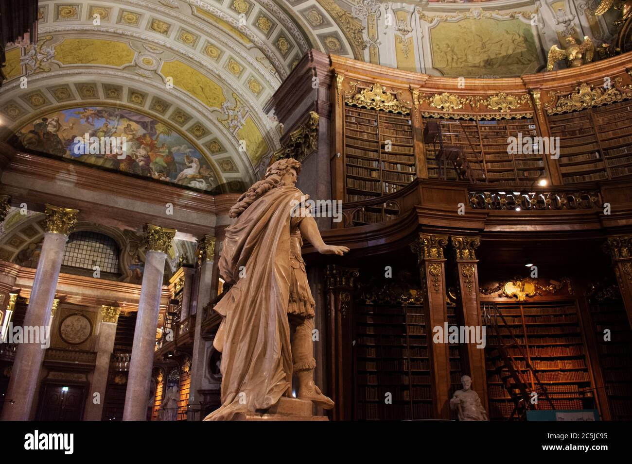 The Prunksaal statue center of the old imperial library for Austrians ...