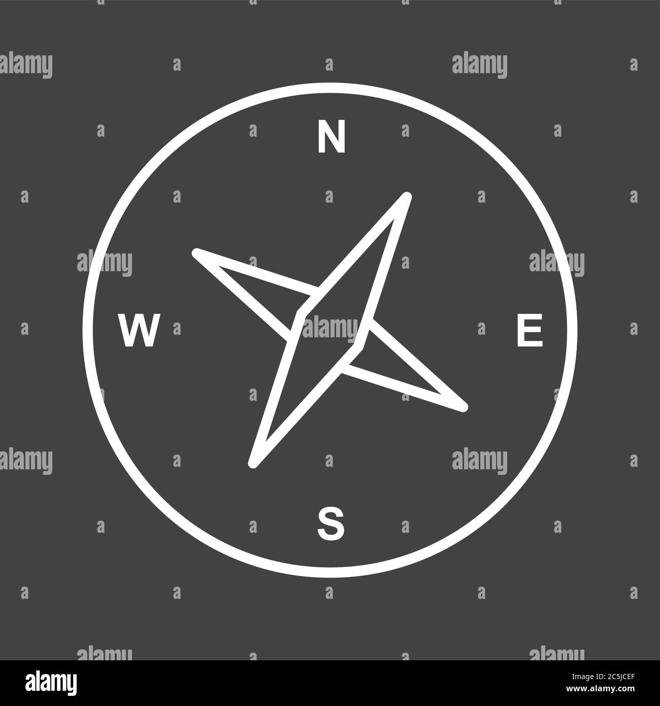 Unique Compass Vector Line Icon Stock Vector Image & Art - Alamy