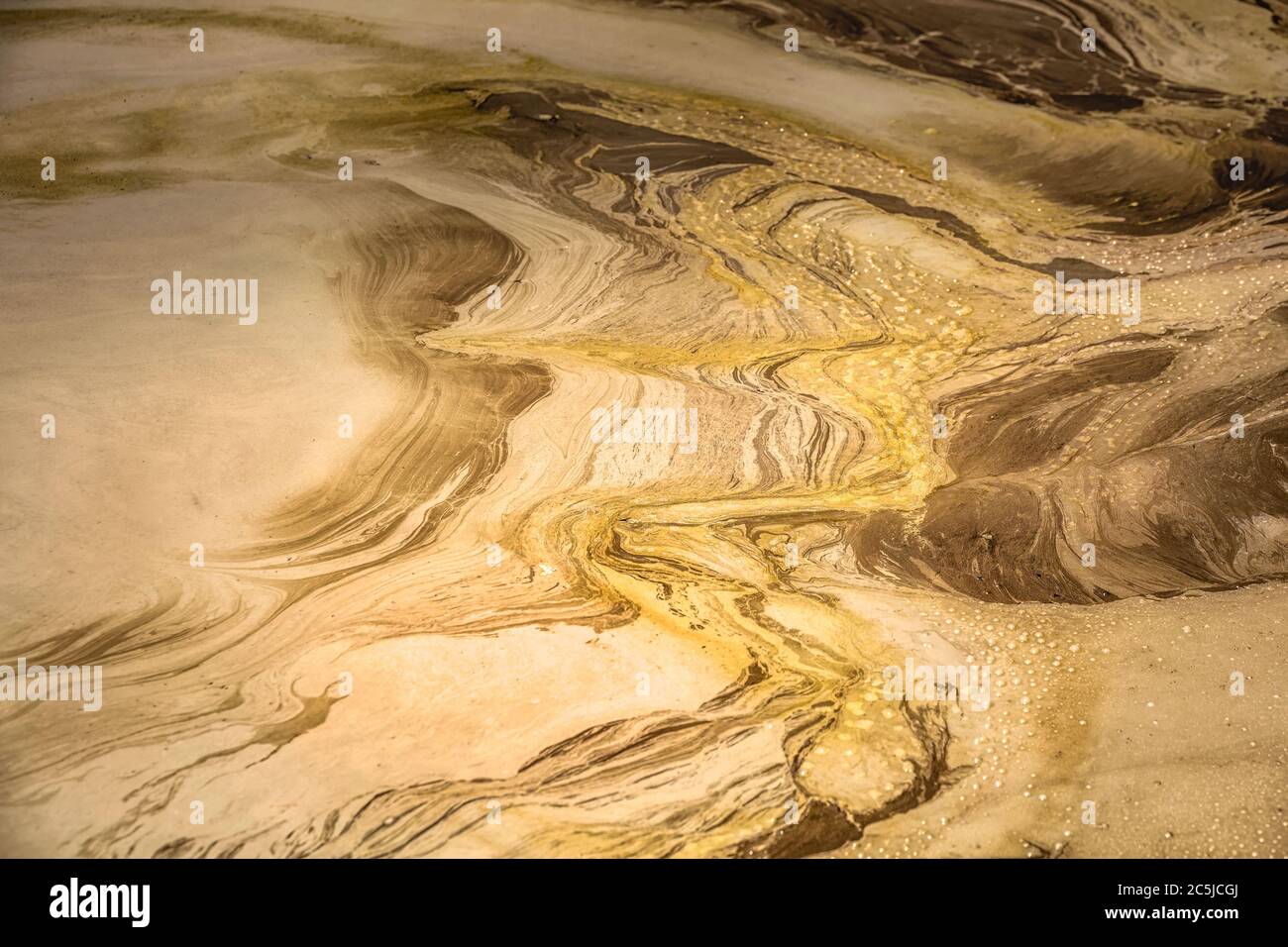 Boiling mud pool in the Gurjaani sulphur springs near Axtala park ...