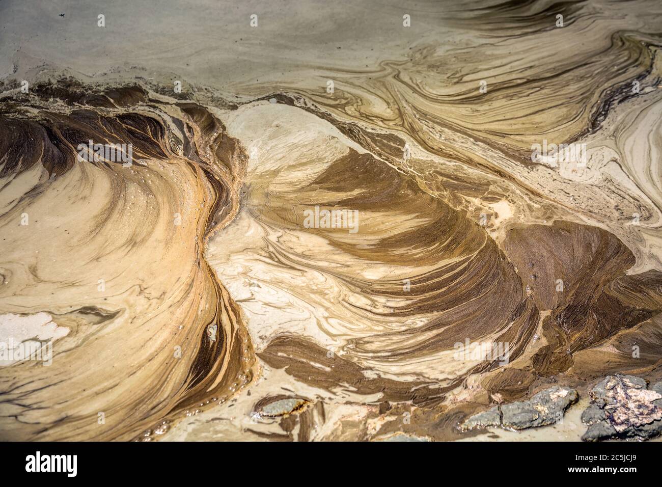 Boiling mud pool in the Gurjaani sulphur springs near Axtala park ...