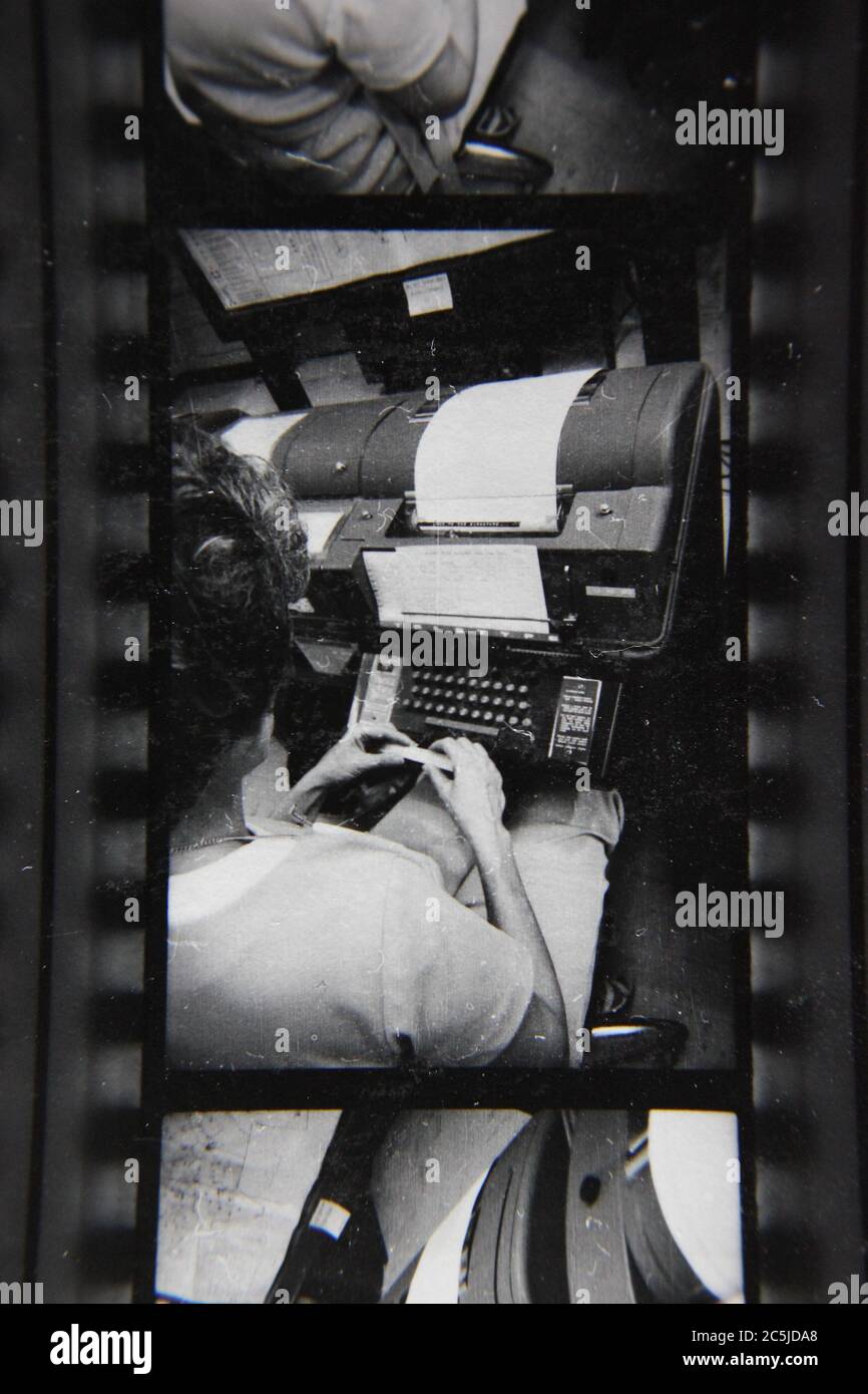 Fine 70s vintage contact print black and white photography of an ...