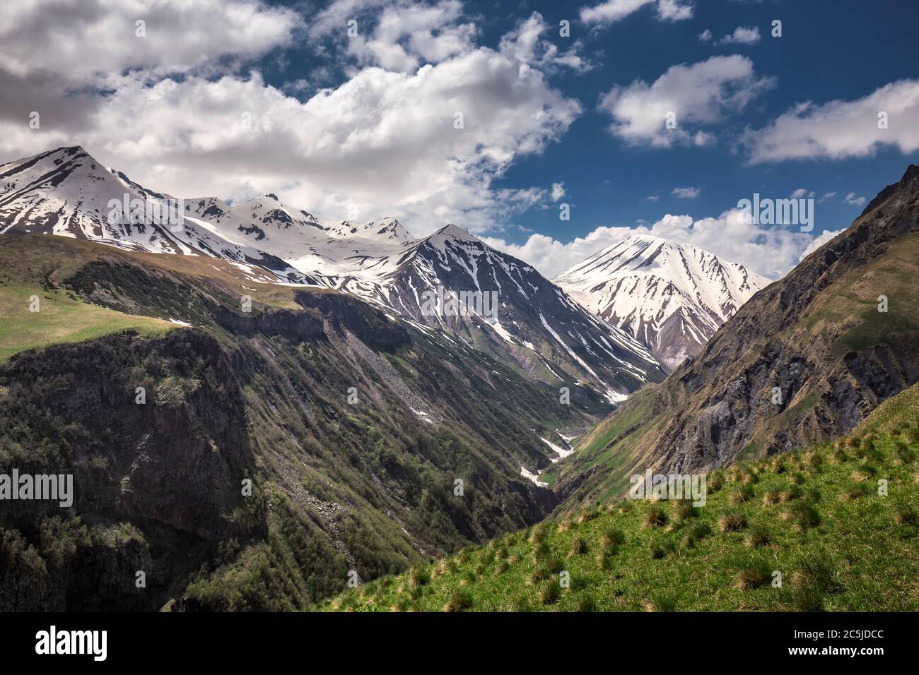 Beautiful views of Truso gorge Kazbegi district Mtskheta, Georgia Stock ...