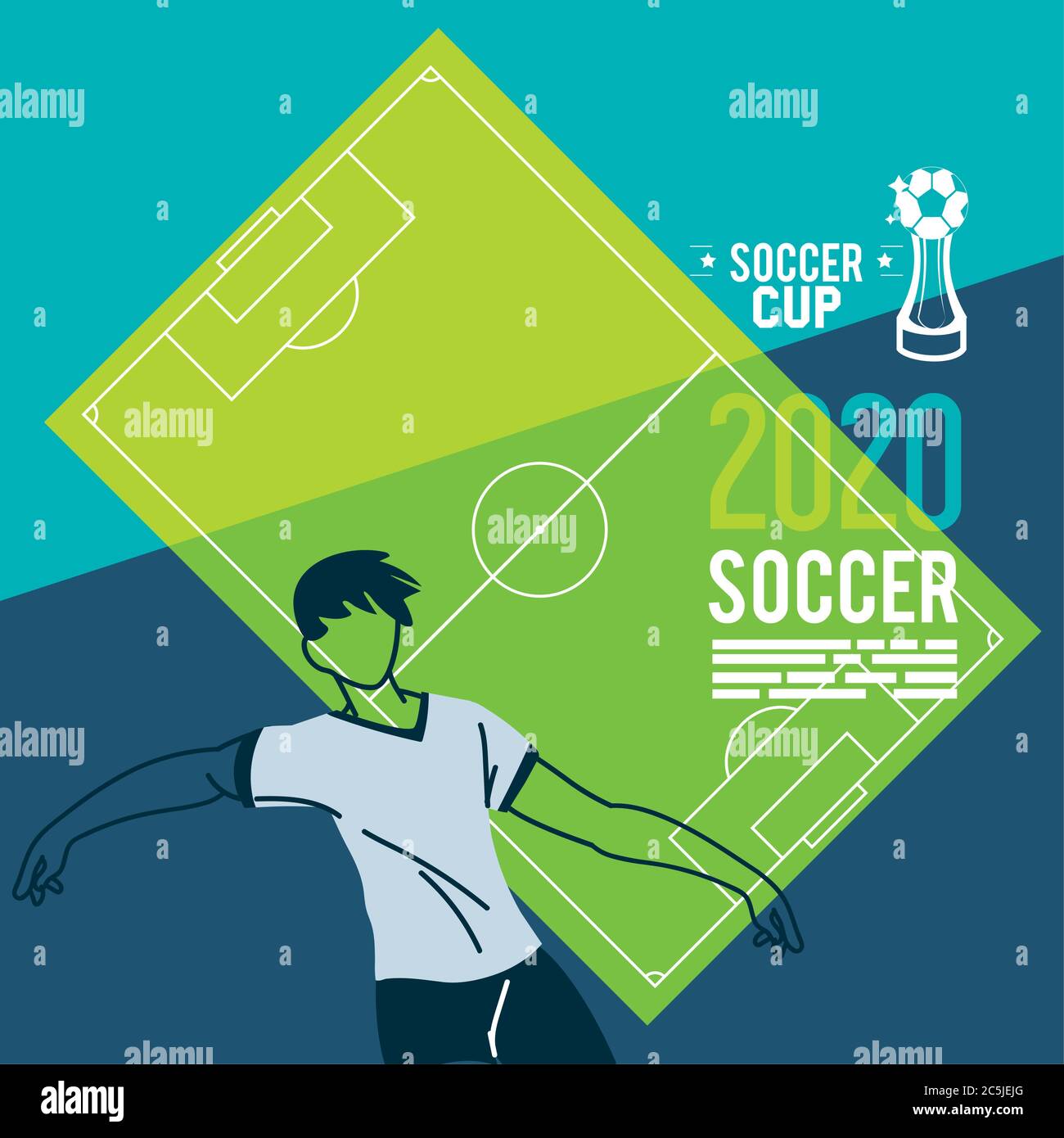 Player man in front of court design, Soccer 2020 football sport hobby ...