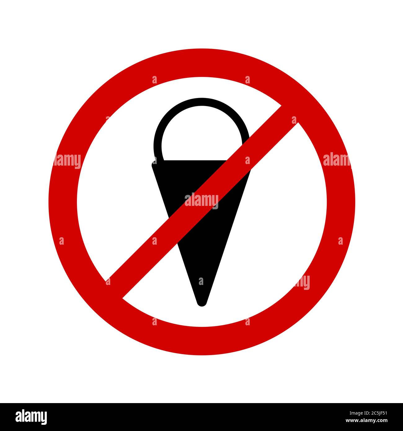 No ice cream sign on white background. Vector illustration in trendy ...