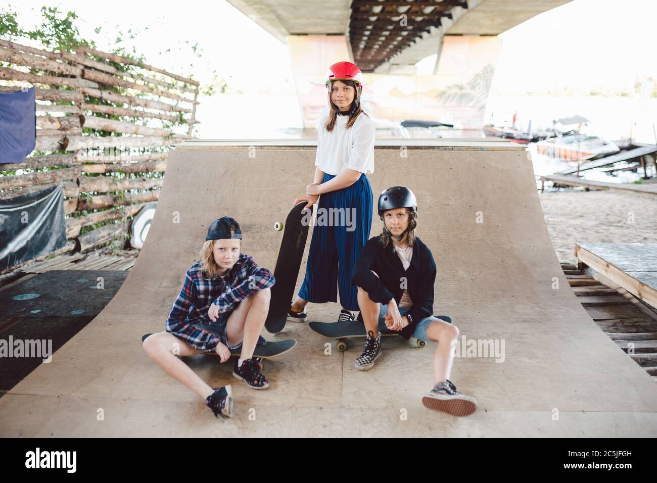 Female Skateboarders Together High Resolution Stock Photography and ...