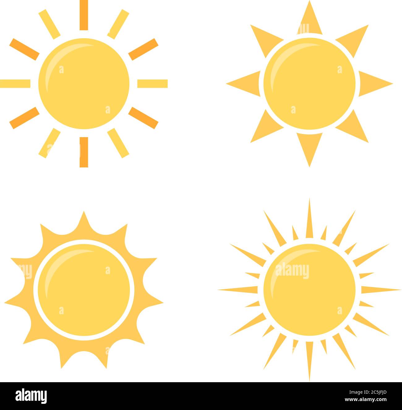 Vector set of sun icons Stock Vector Image & Art - Alamy