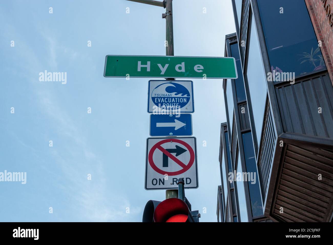 View of Hyde Street name sign Stock Photo - Alamy
