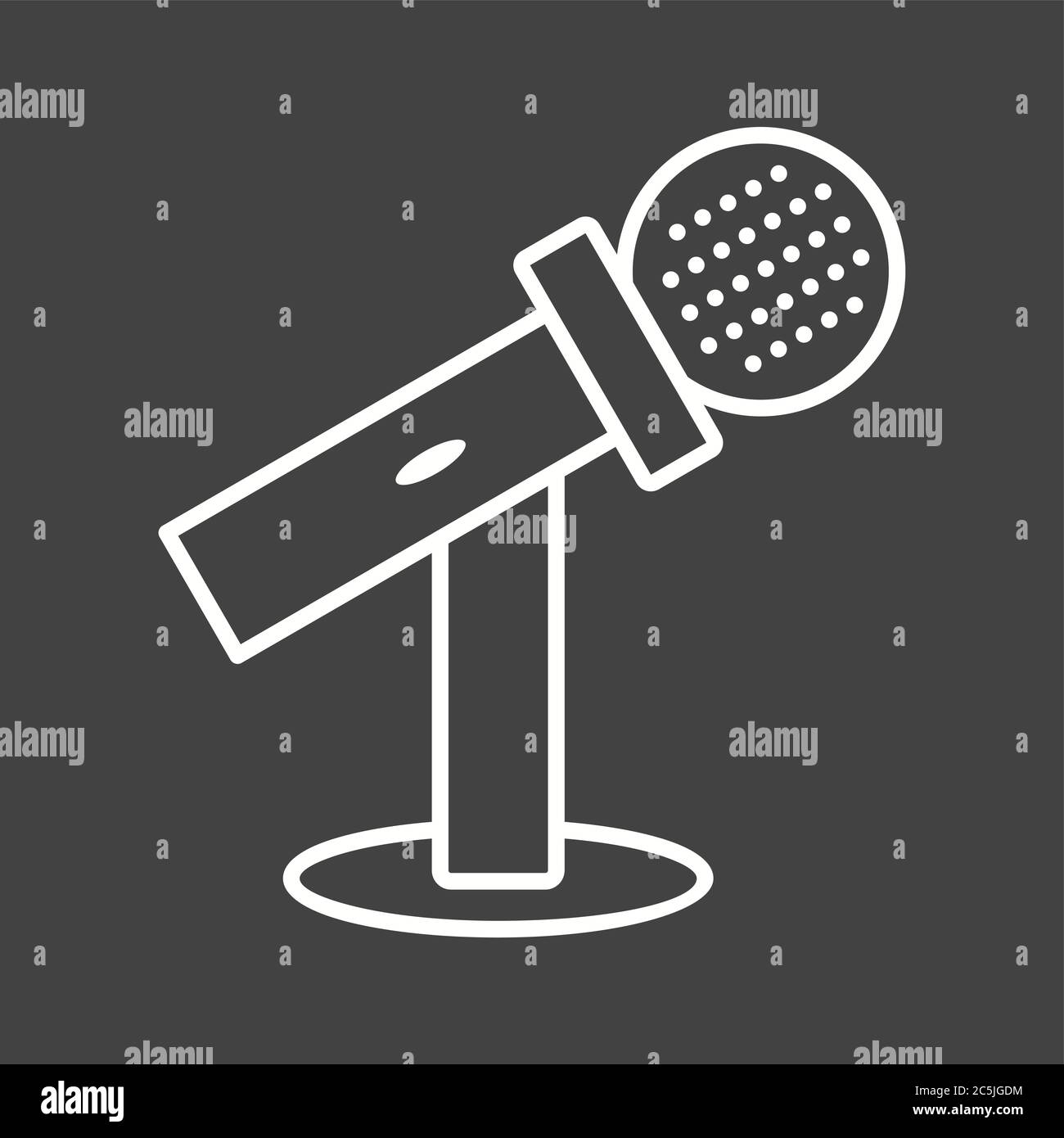Unique Mic ON Stand Vector Line Icon Stock Vector Image & Art - Alamy