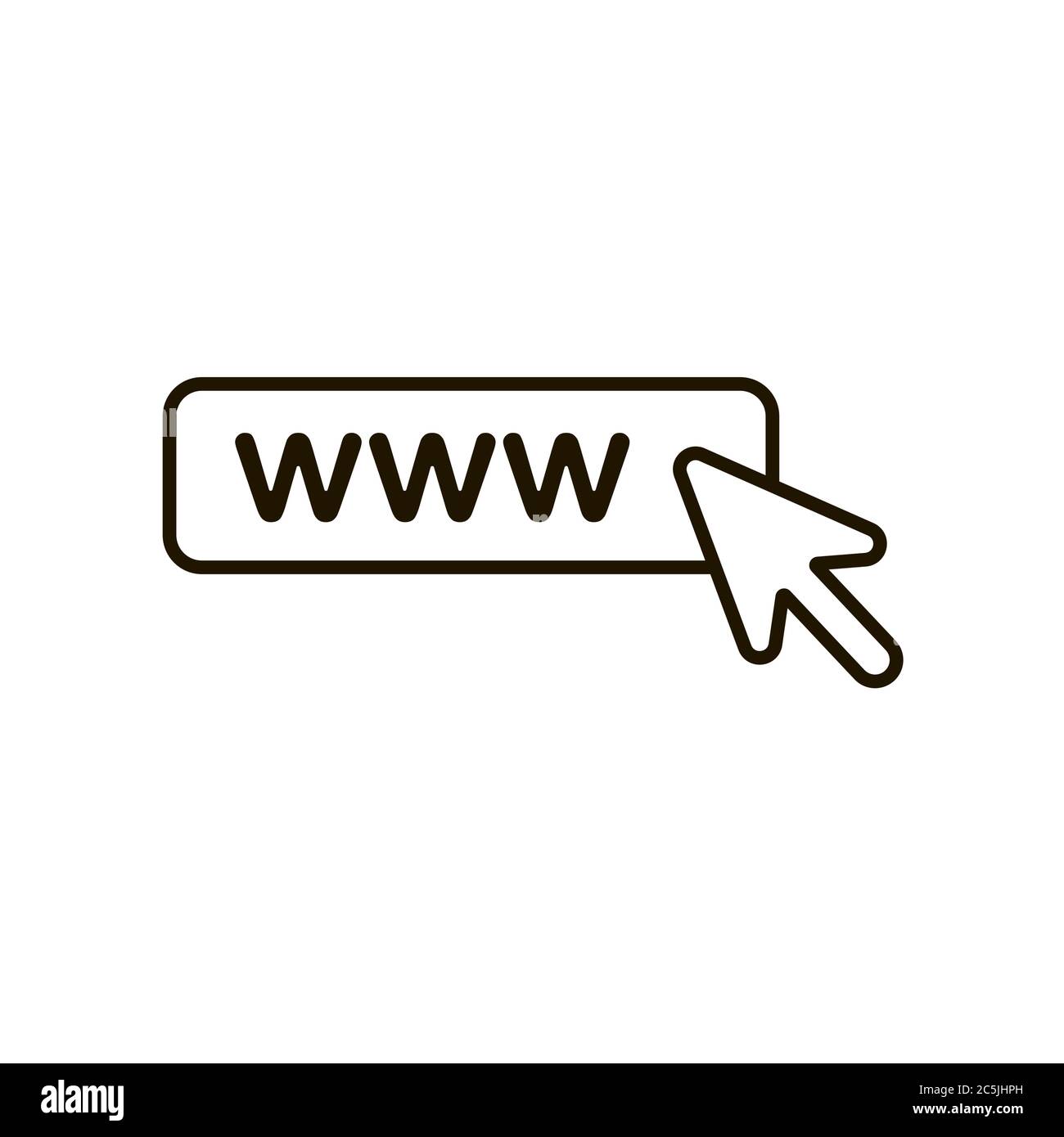 Browser search bar and mouse cursor icon in trendy flat style isolated ...