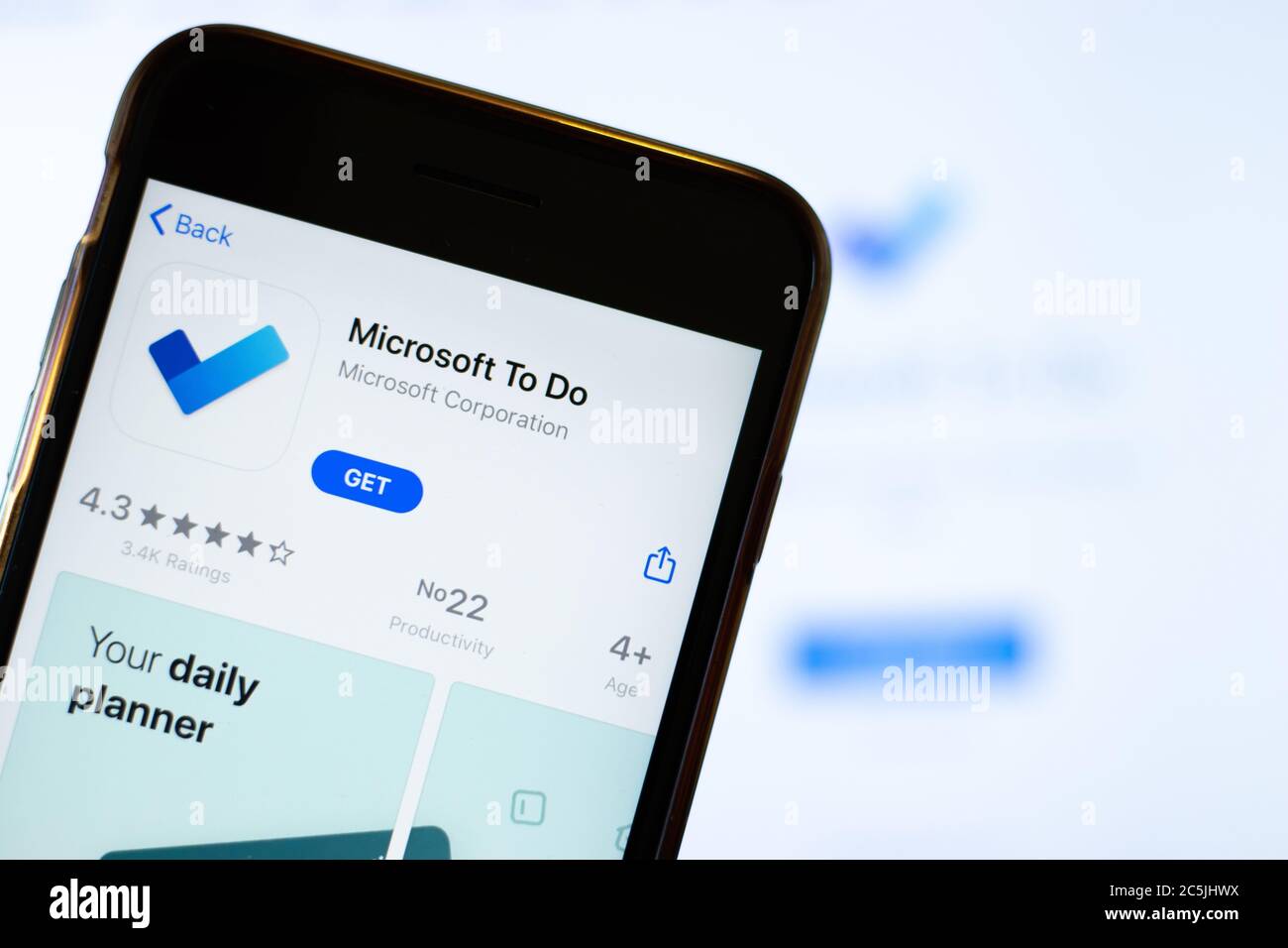 Moscow, Russia - 1 June 2020: Microsoft To Do mobile app logo on phone ...