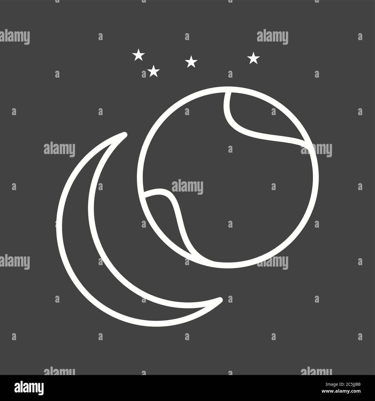 Unique Star orbiting Earth Vector Line Icon Stock Vector Image & Art ...