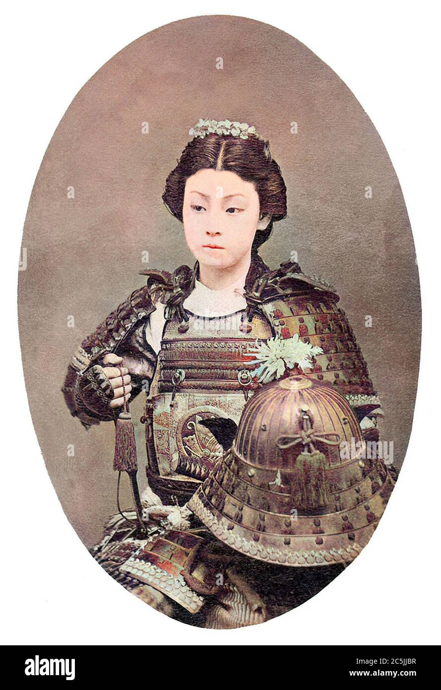 Japan: Portrait of a Japanese actress dressed as an onna bugeisha or ...